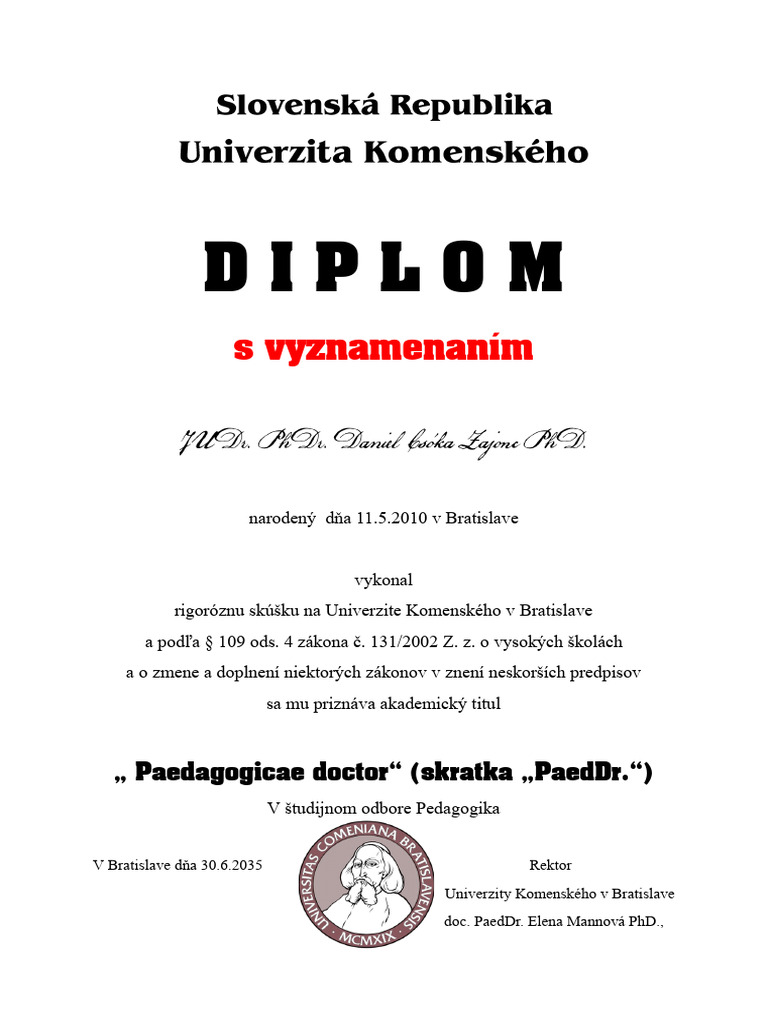 Diplom PaedDr. | PDF