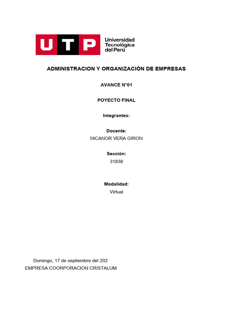 1.4-Proyecto Final. Adm. Emp. | PDF | Business | Análisis FODA