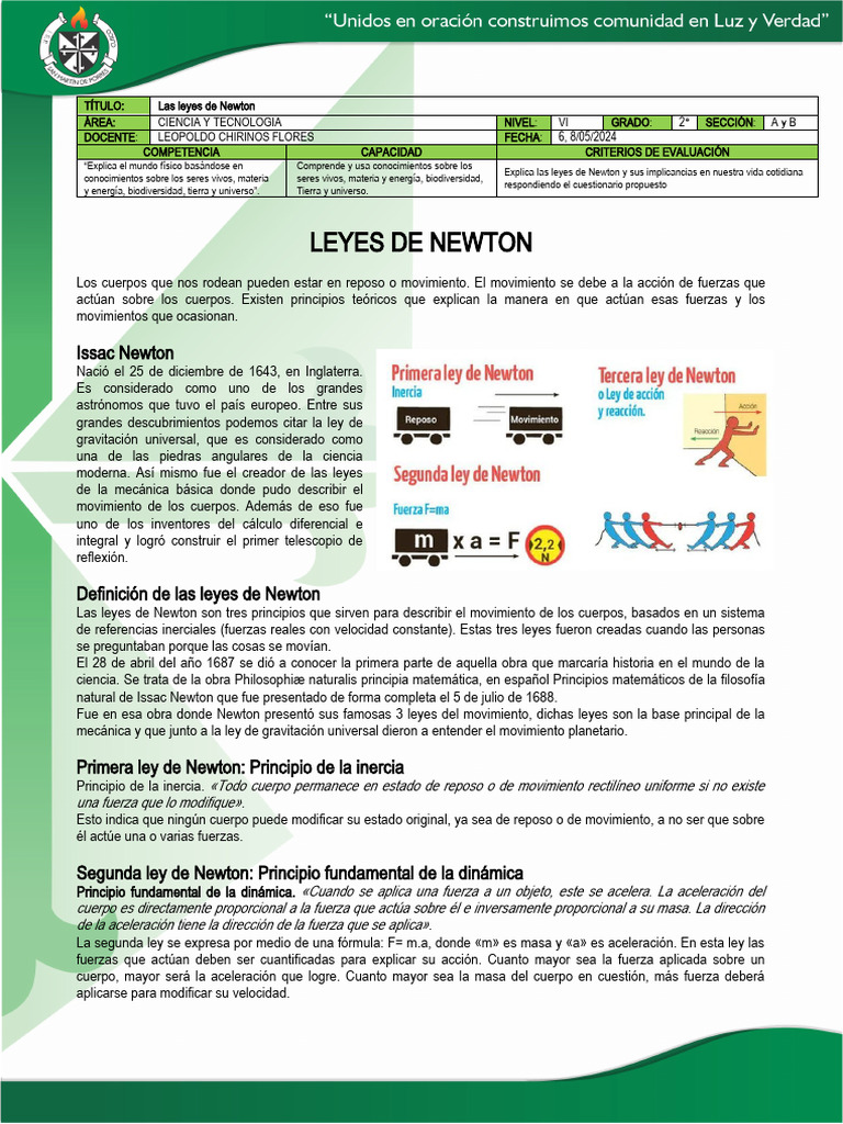 Las Leyes de Newton | PDF | Las leyes del movimiento de Newton | Fuerza