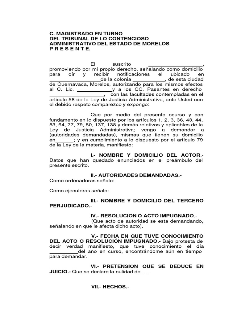Formato de Demanda | PDF | Demanda judicial | Sentencia (ley)