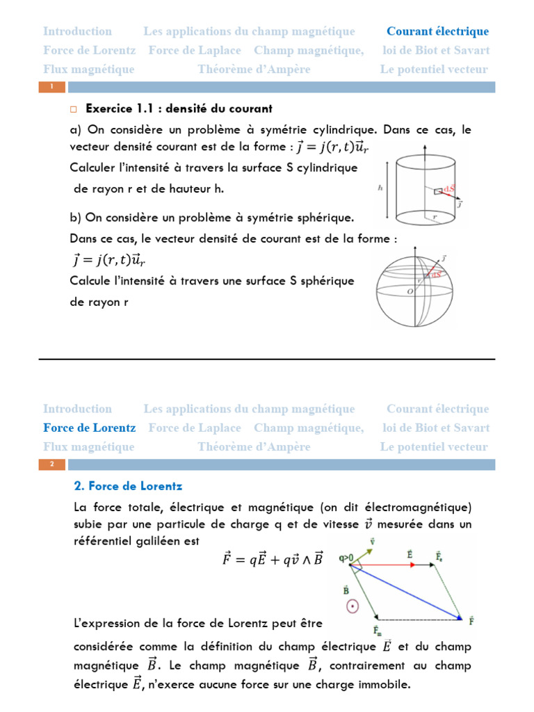 Densité de courant et potentiel vecteur | PDF | Champ magnétique ...