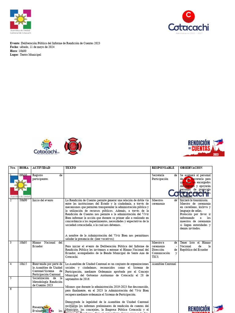 Deliberación Informe 2023 Cotacachi | PDF | Responsabilidad | Ecuador