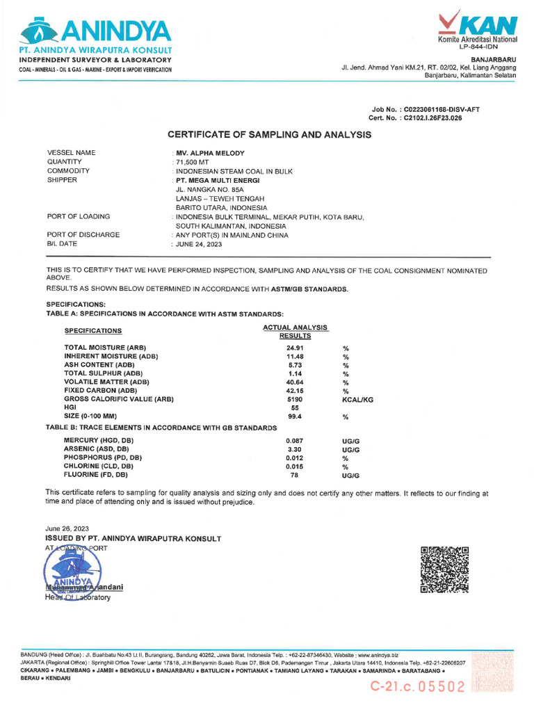 10 Certificate - Mv. Alpha Melody | PDF