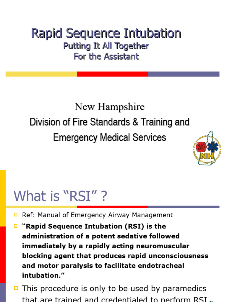 Rapid Sequence Intubation Guide for EMS | PDF | Anesthesia | Intensive ...