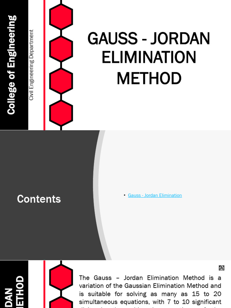 3.0 Gauss Jordan Elimination | PDF | Matrix (Mathematics) | Linear Algebra