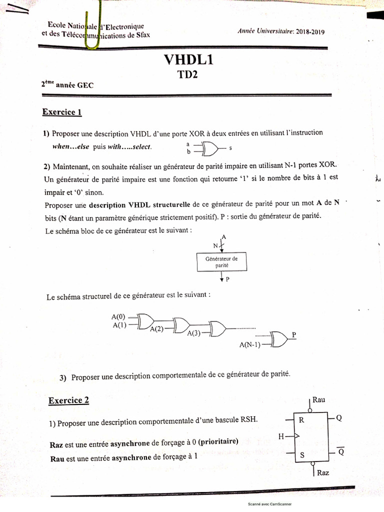 Énoncé td2 VHDL | PDF