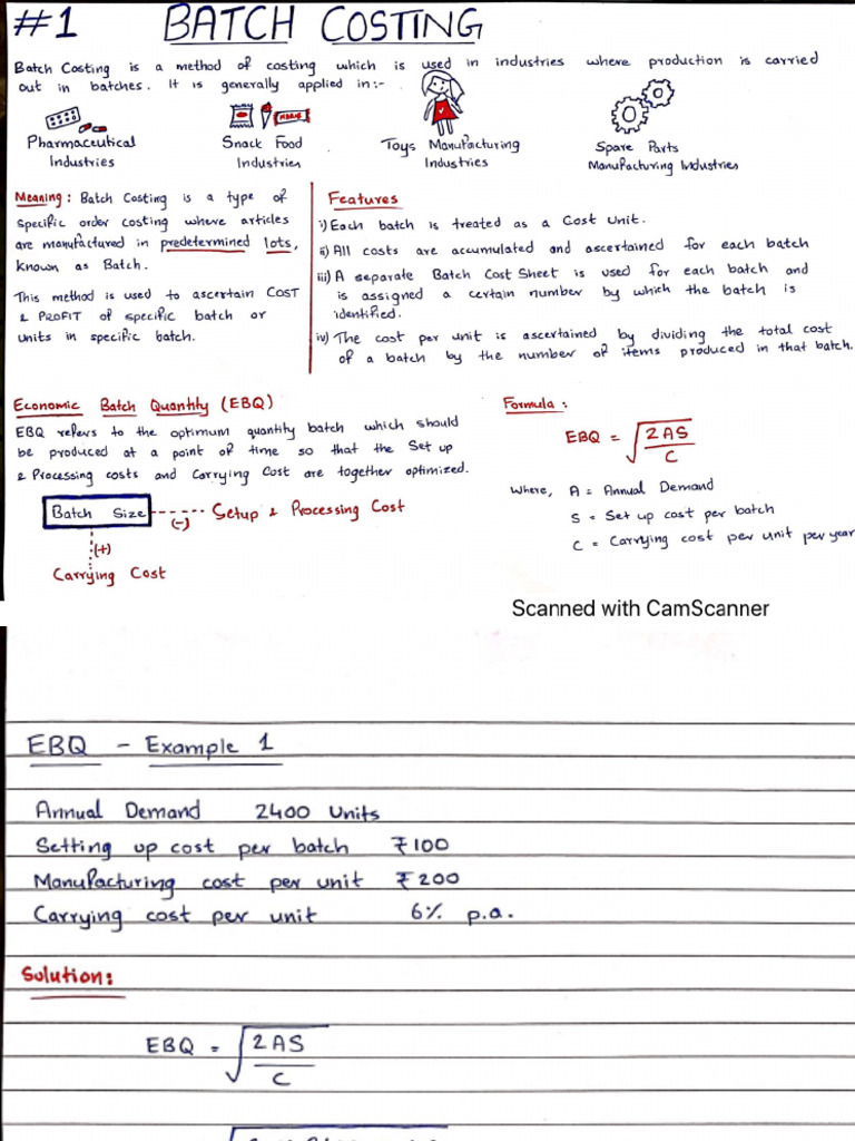 #1-#2 Batch Costing | PDF