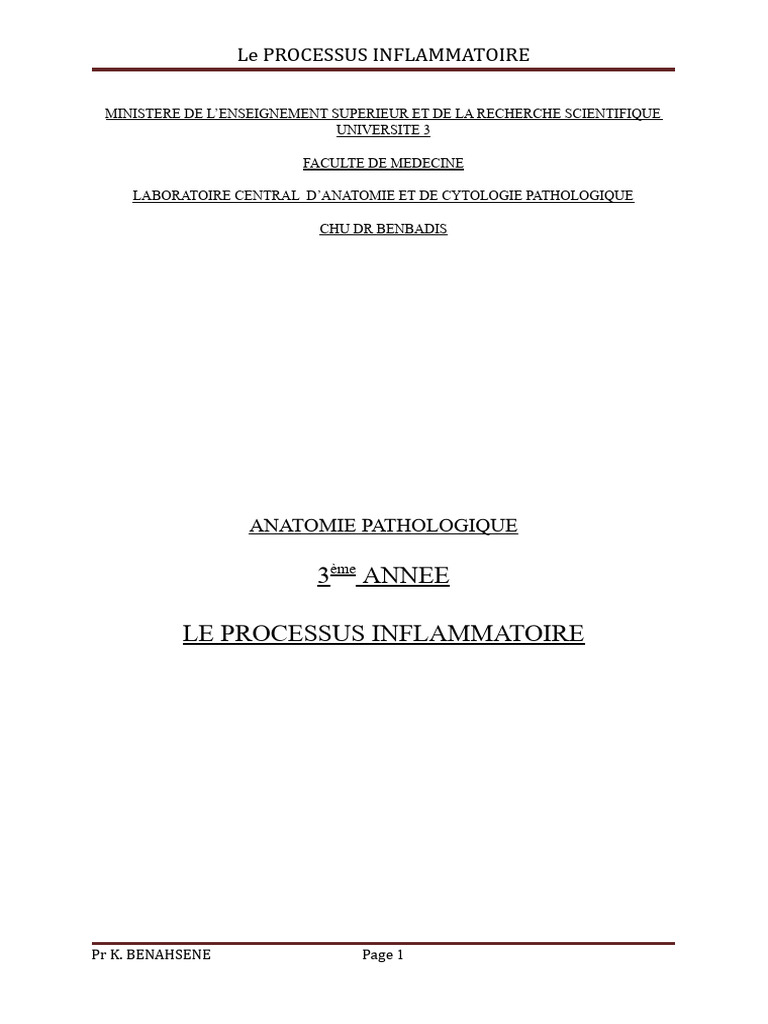 Comprendre le Processus Inflammatoire | PDF | Inflammation | Système ...