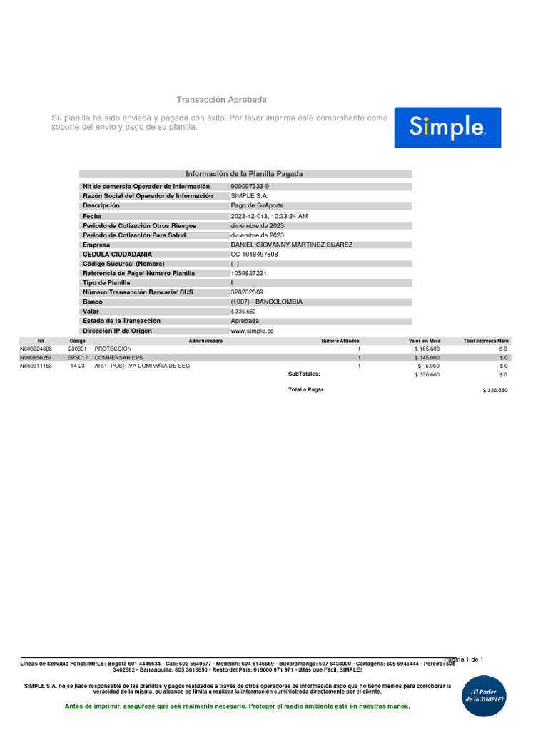 Planilla Informe Pdf Business Bancario