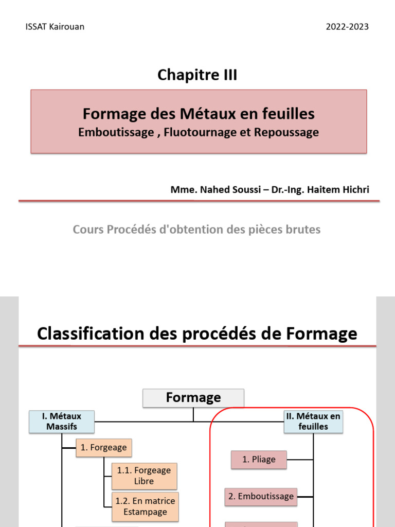 Formage des Métaux en Feuilles | PDF | Génie des procédés | Secteur ...