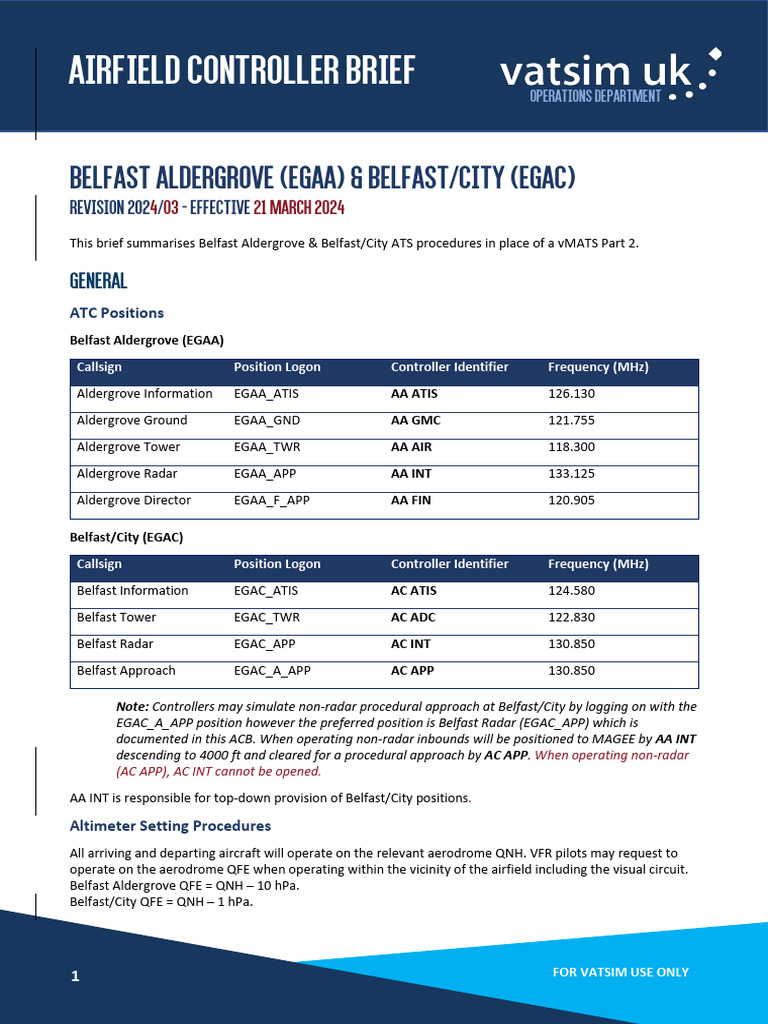 Belfast (EGAA EGAC) ACB - 2024 03 | PDF | Instrument Flight Rules ...