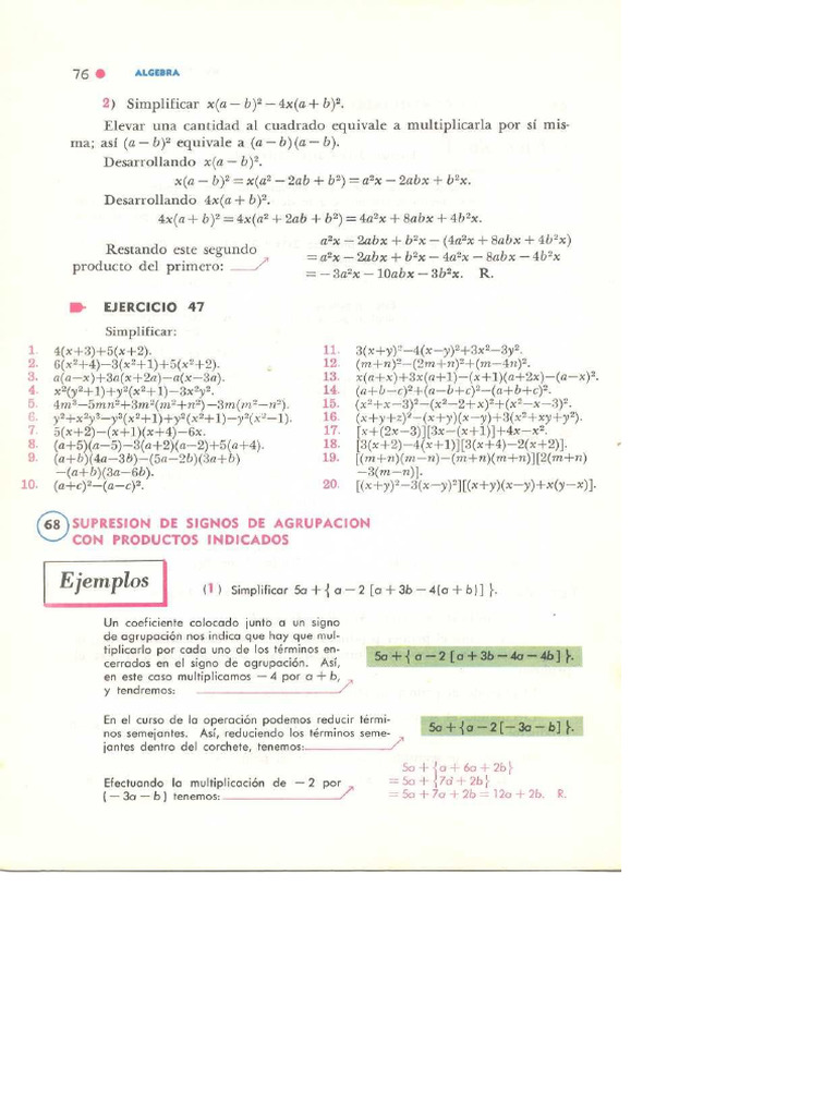 Deber Algebra de Baldor Ejercicio 48 | PDF