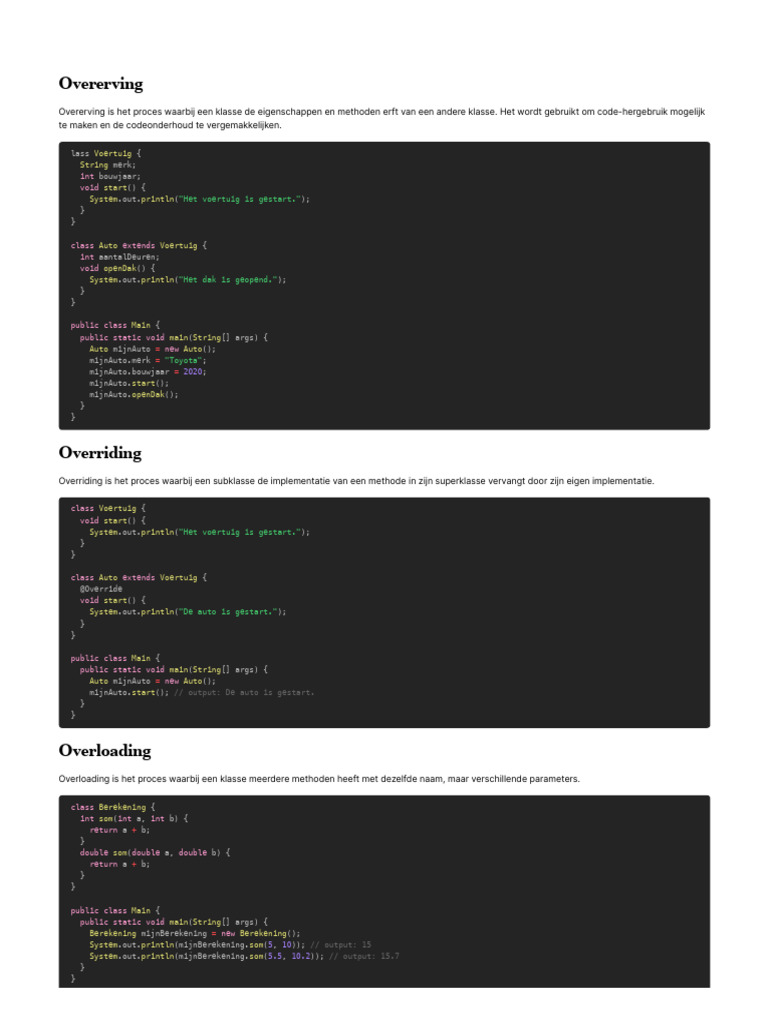 Overerving, Overwriting, Overloading | PDF
