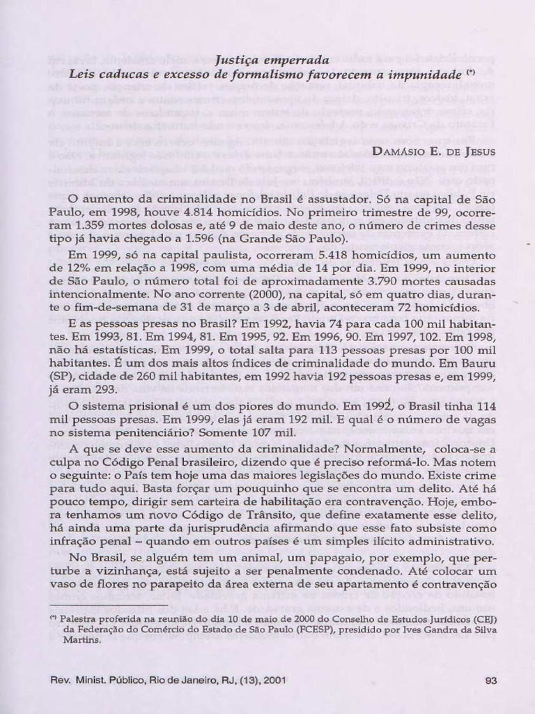 Damasio Evangelista de Jesus | PDF | Direito Penal | Crimes