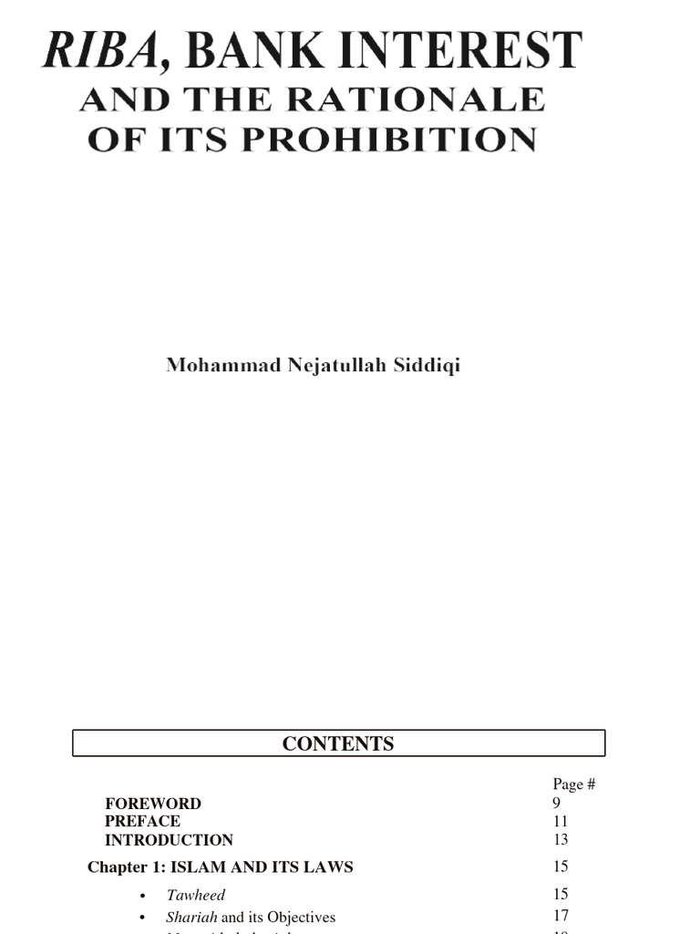 Riba Bank Interest and The Rationale of Its Prohibition | PDF | Islamic ...