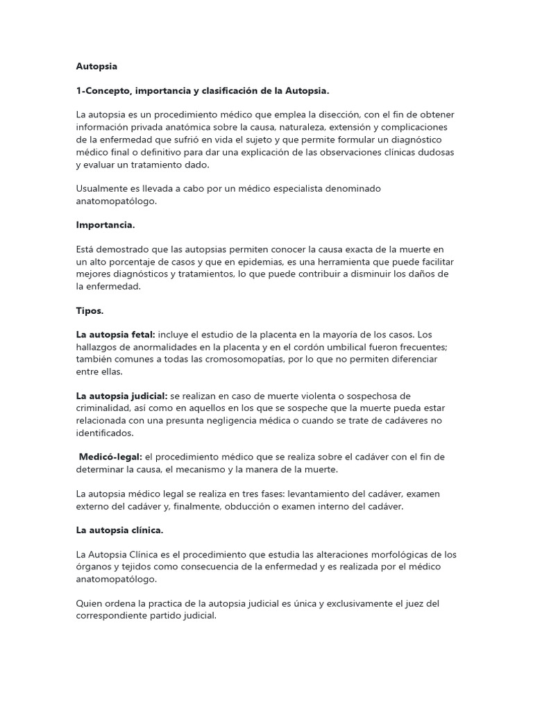 Documento | PDF | Autopsia | Medicina