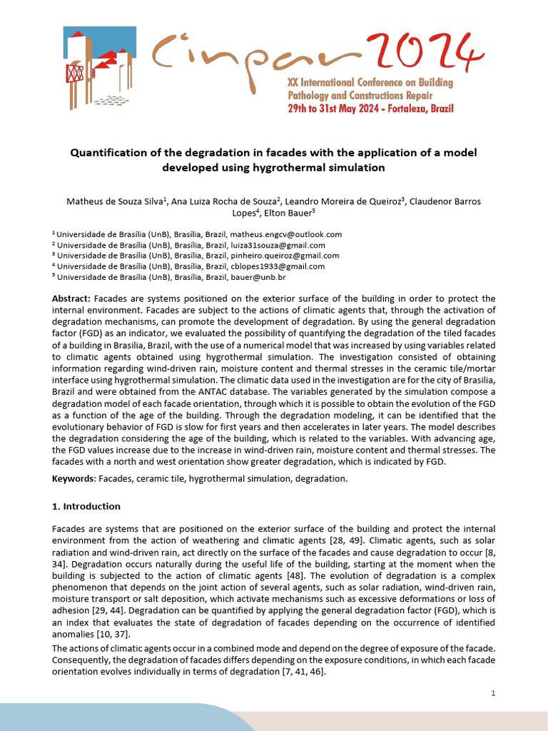 Facade Degradation Model Using Hygrothermal Simulation | PDF | Climate ...