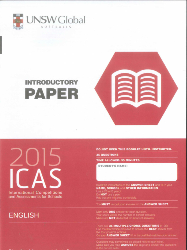 ICAS English Introductory Paper 2015 | PDF