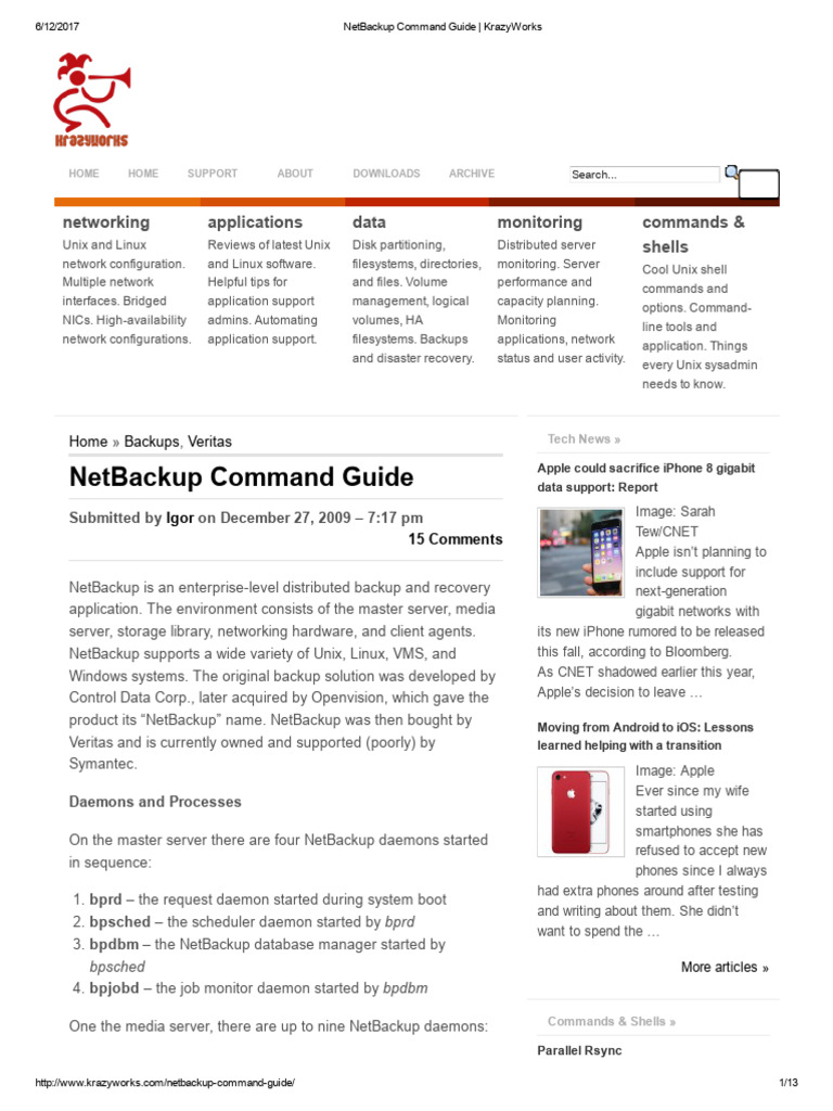 NetBackup Command Guide - KrazyWorks | Download Free PDF | Backup ... NetBackup Command Guide - KrazyWorks | Download Free PDF | Backup ...