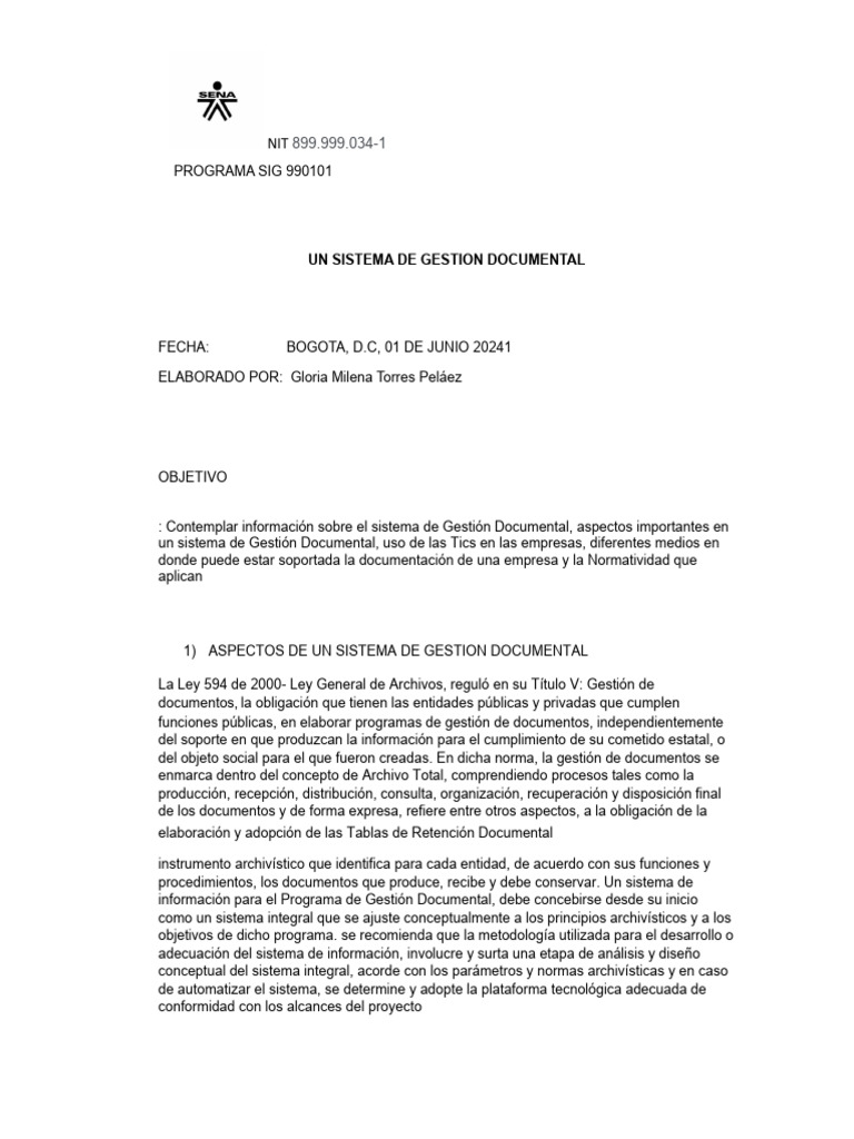 Informe Corto | PDF | Gestión de registros | Tecnología de información ...