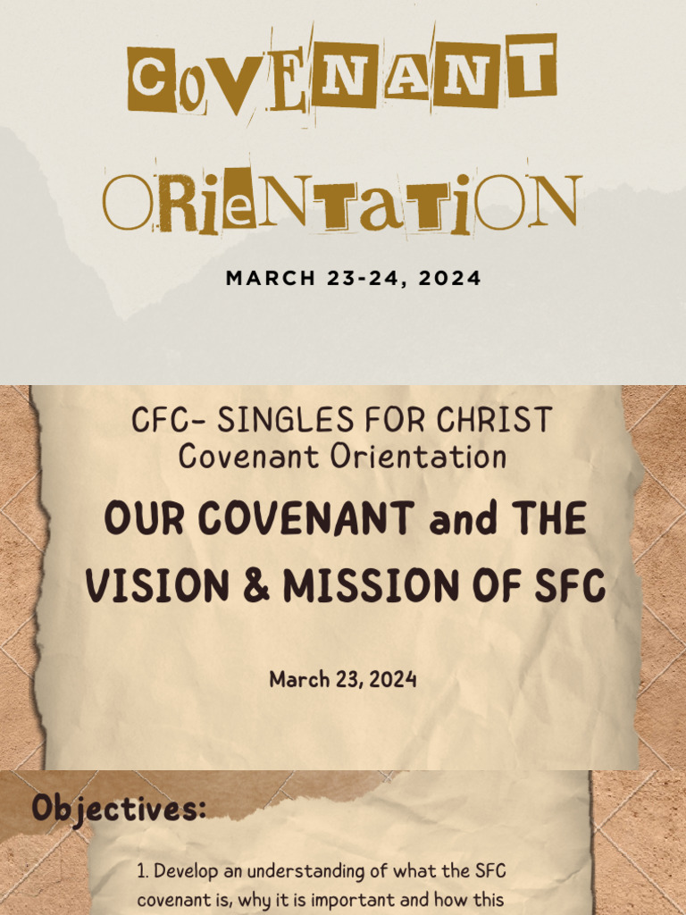 Our Covenant and The Vision & Mission of SFC | PDF | New Covenant | Jesus