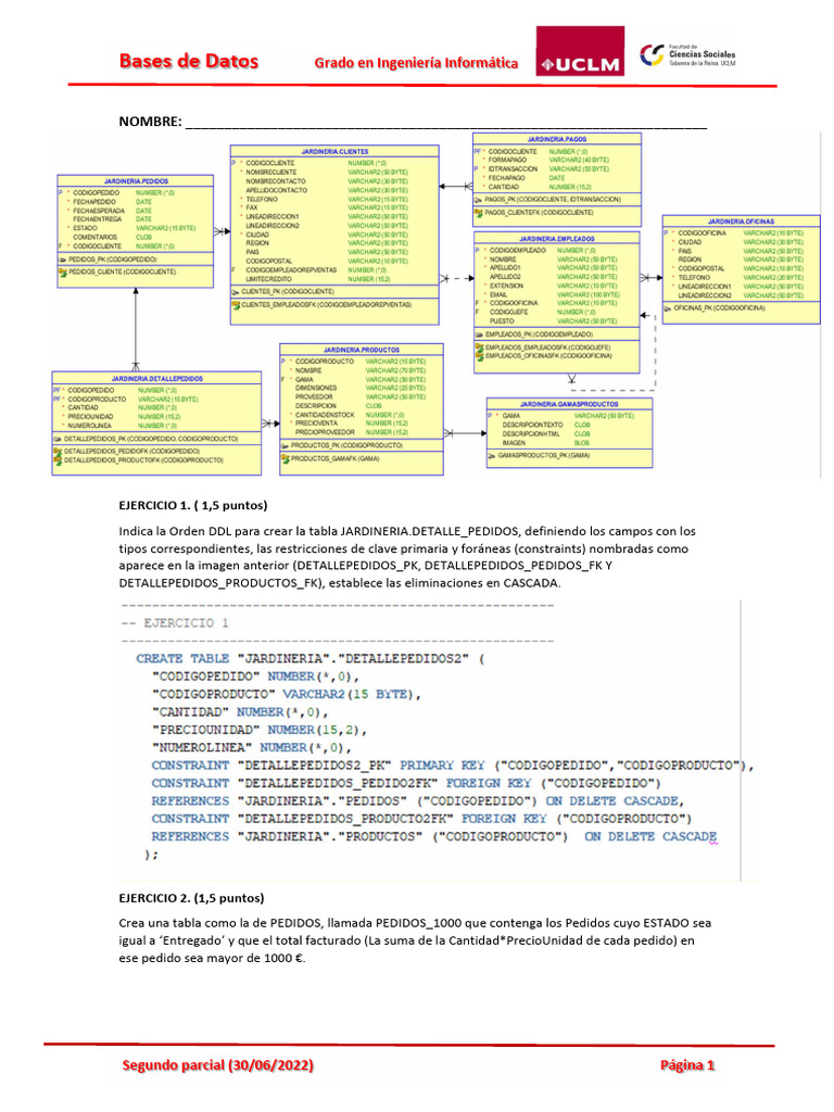 P2 2021-2022 Junio BBDD | PDF | Informática