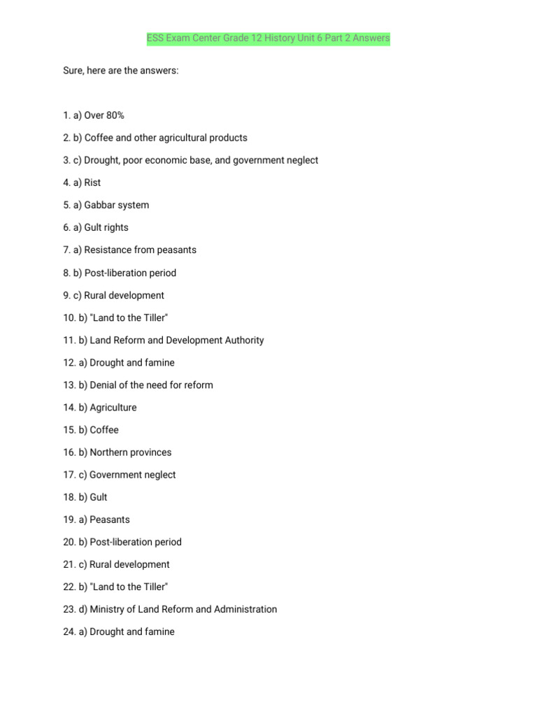 G12 History Unit 6 Part 2 Answers | PDF