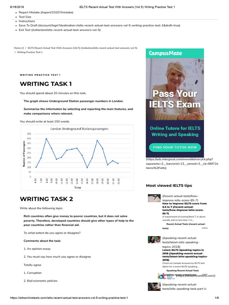 IELTS Recent Actual Test With Answers Vo | Download Free PDF ...