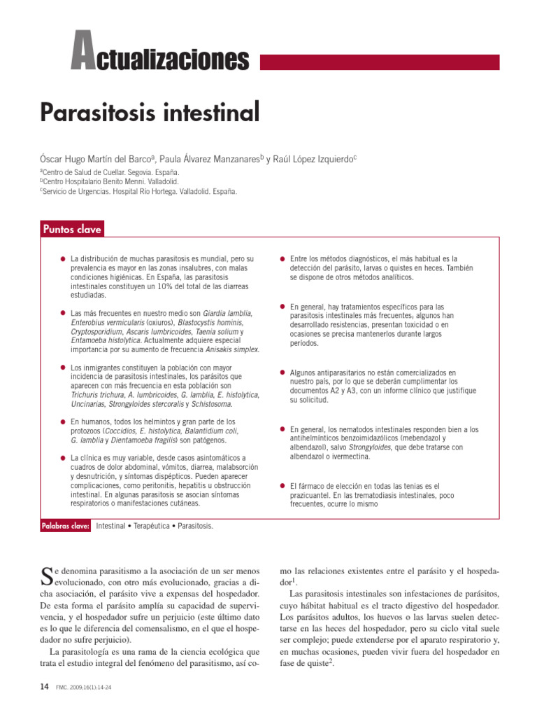 Parasitosis Intestinal | PDF | Diarrea | Enfermedades y trastornos