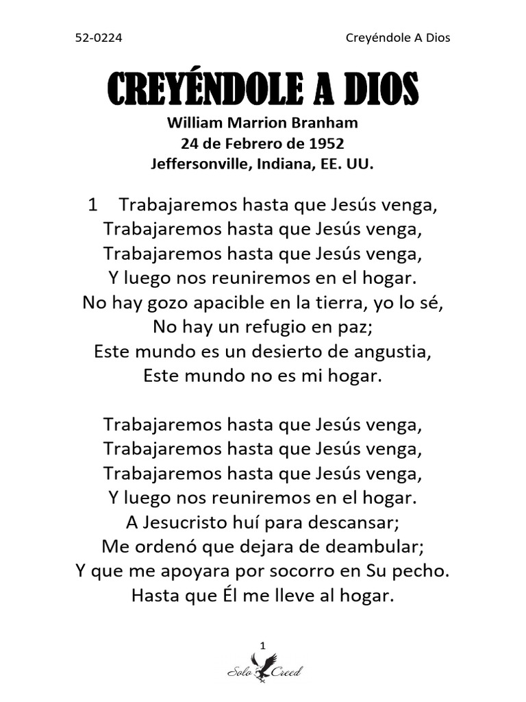 52-0224 Creyéndole A Dios Hub | PDF | Abrahán | Oración