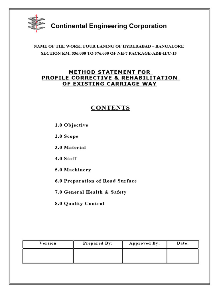 Profile Corrective & Rehabilitation of Existing Carriage Way | PDF ...