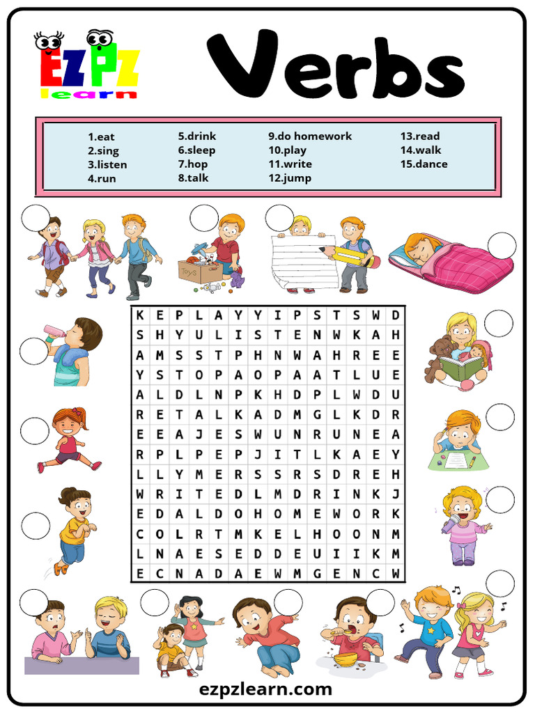 Verbs Word Search 3 | PDF