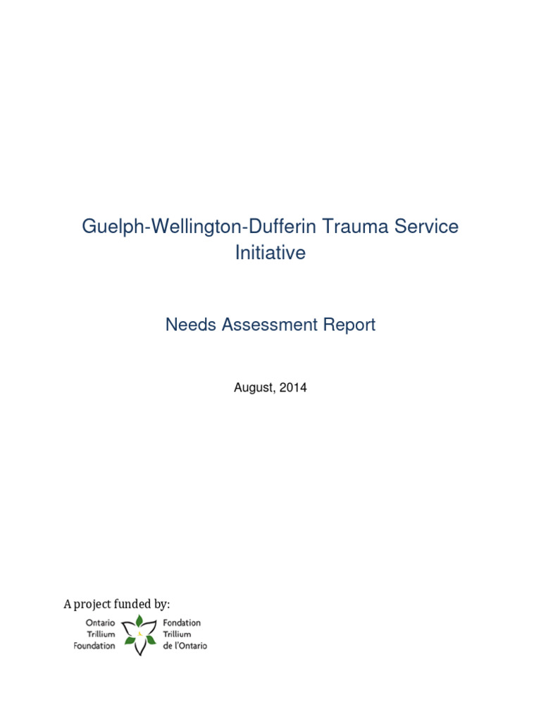 Final GWDTSI Needs Assessment Report | PDF | Psychological Trauma | Needs Assessment