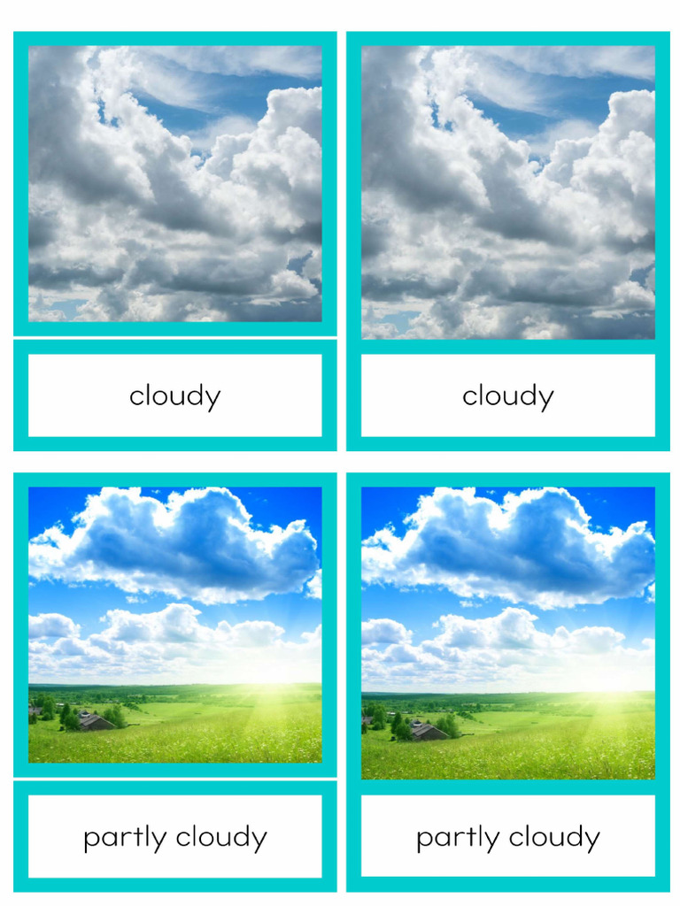 Weather and Climate Cards With Border | PDF