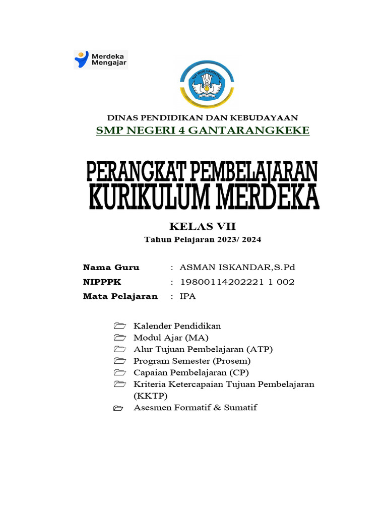 Sampul Perangkat Pembelajaran SMP | PDF