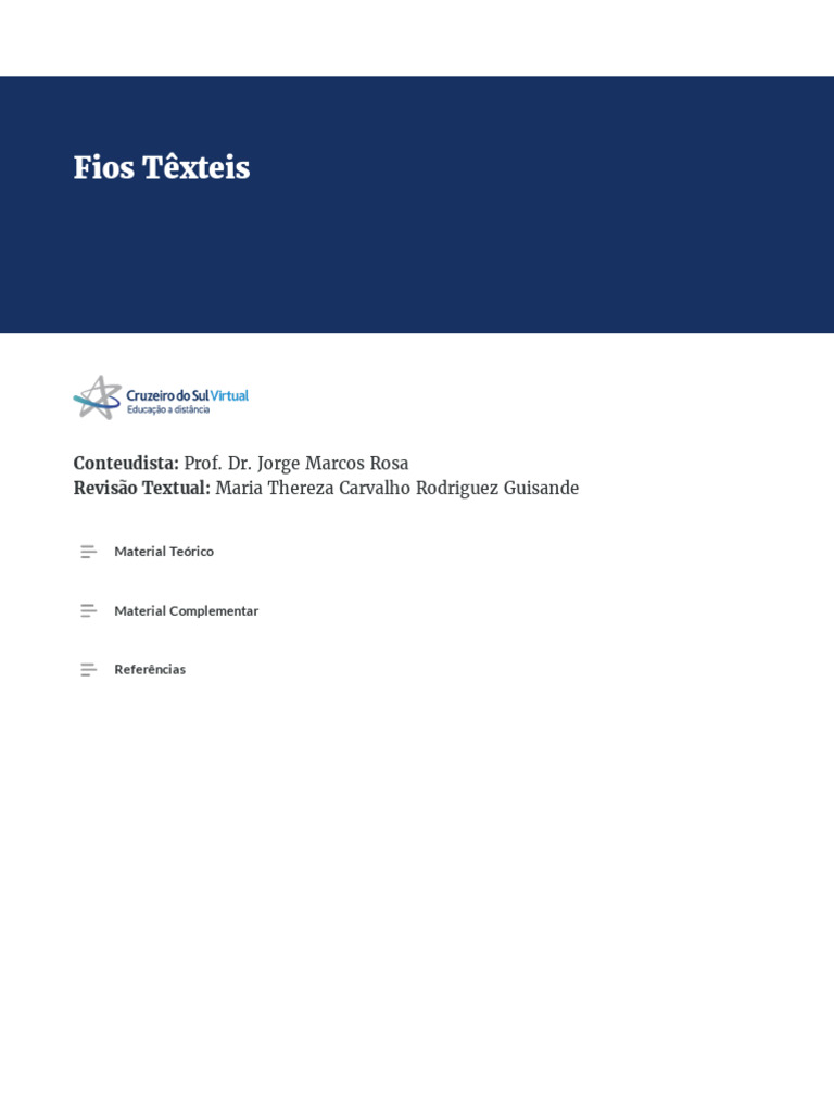 Teorico | PDF | Fiação (têxtil) | Industria têxtil