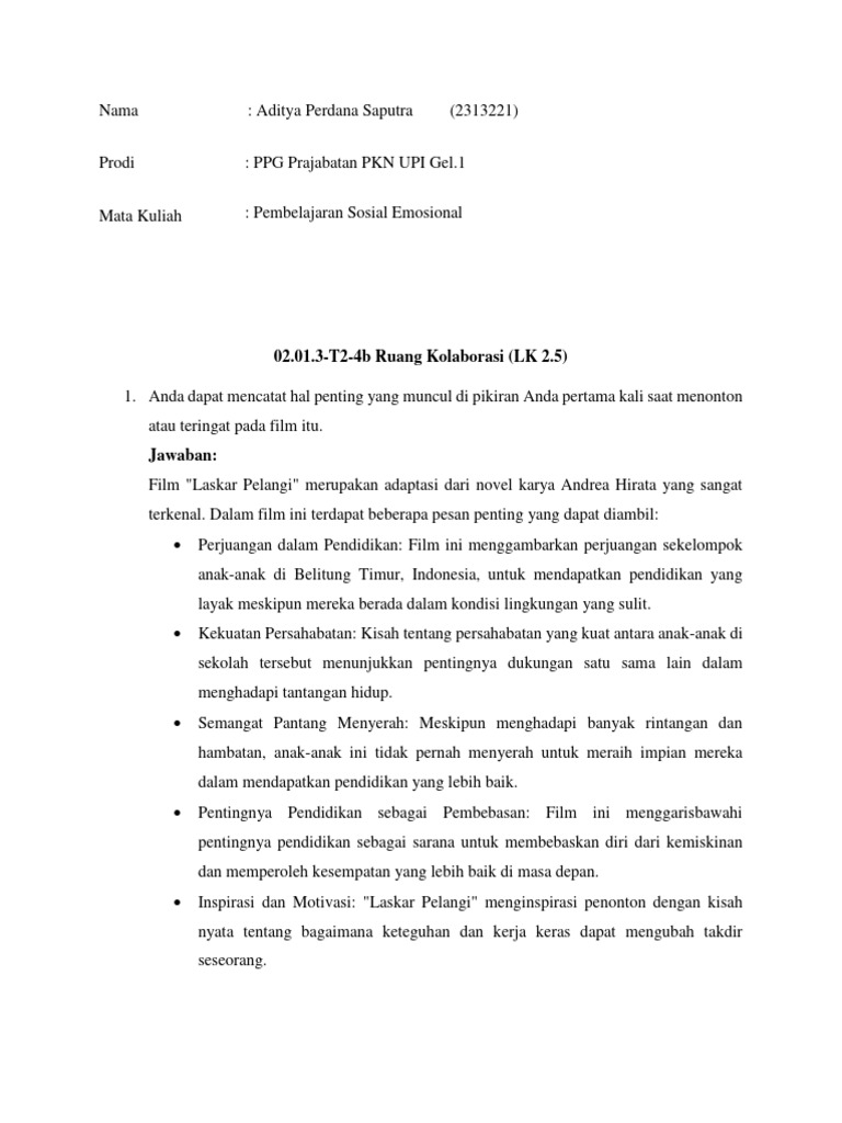 Aditya Perdana Saputra - Ruang Kolaborasi (L.K 2.5) | PDF | Karier ...