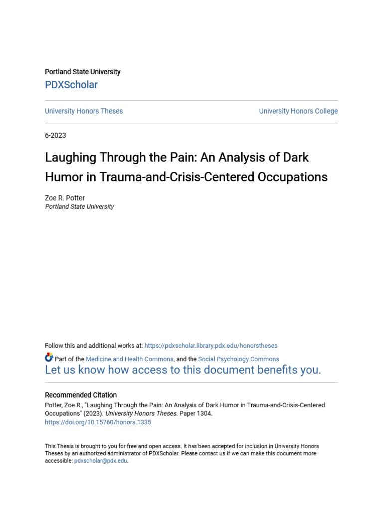 Laughing Through The Pain - An Analysis of Dark Humor in Trauma-An ...