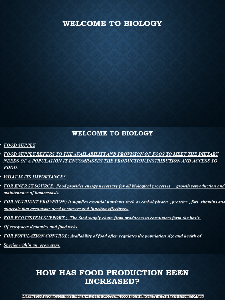 Biology Food Suply 1 | PDF | Agriculture | Foods