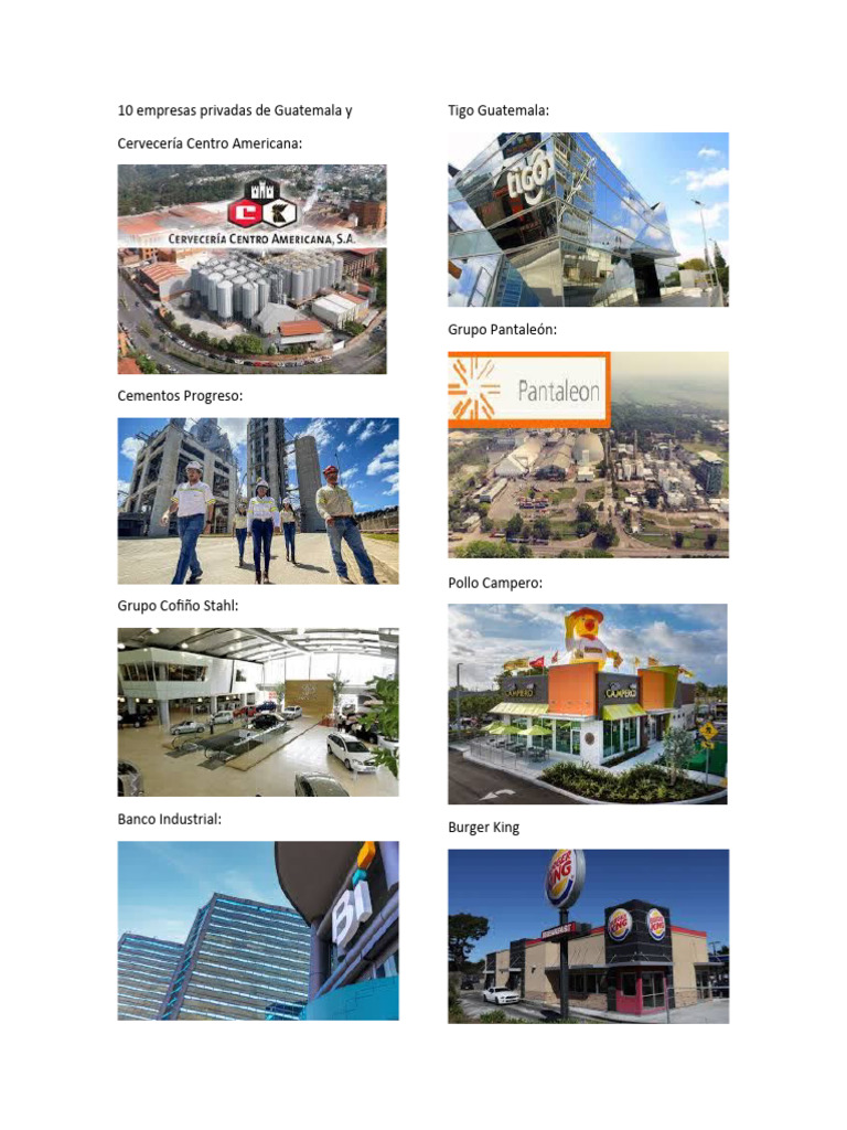 10 Empresas Privadas de Guatemala y | PDF