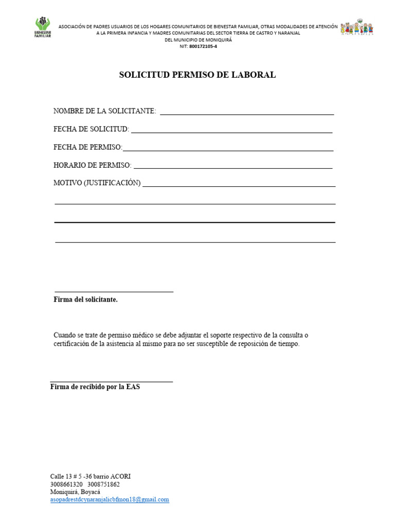 Formato de Permiso Laboral | PDF | Política | Ciencias sociales
