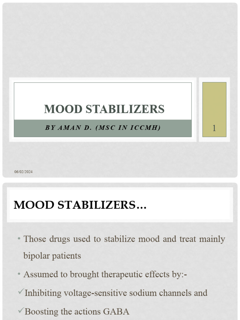 Mood Stabilizers | Download Free PDF | Mania | Bipolar Disorder