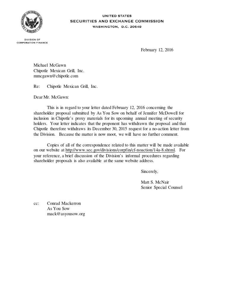 Letter Template | PDF | U.S. Securities And Exchange Commission | Recycling
