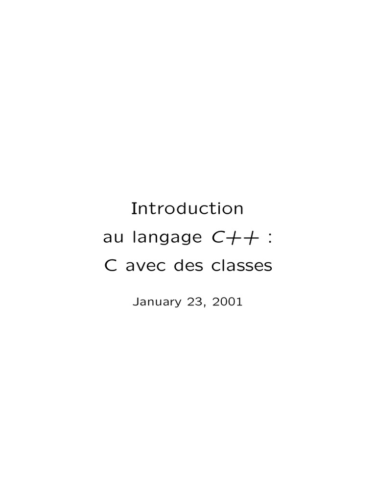 Introduction au langage C++ | PDF | C ++ | Informatique