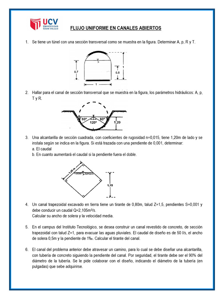 Problemas de Flujo Uniforme | PDF | Hogar, jardinería y bricolaje | Ciencia y matemáticas