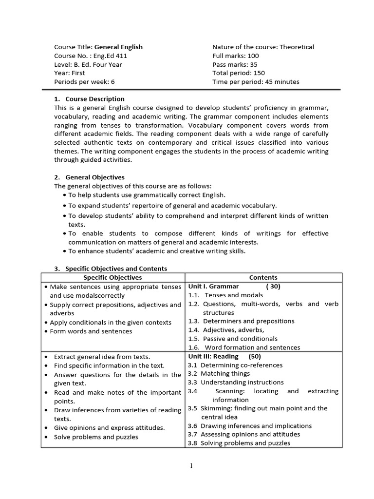 General English | PDF | English Language | Verb