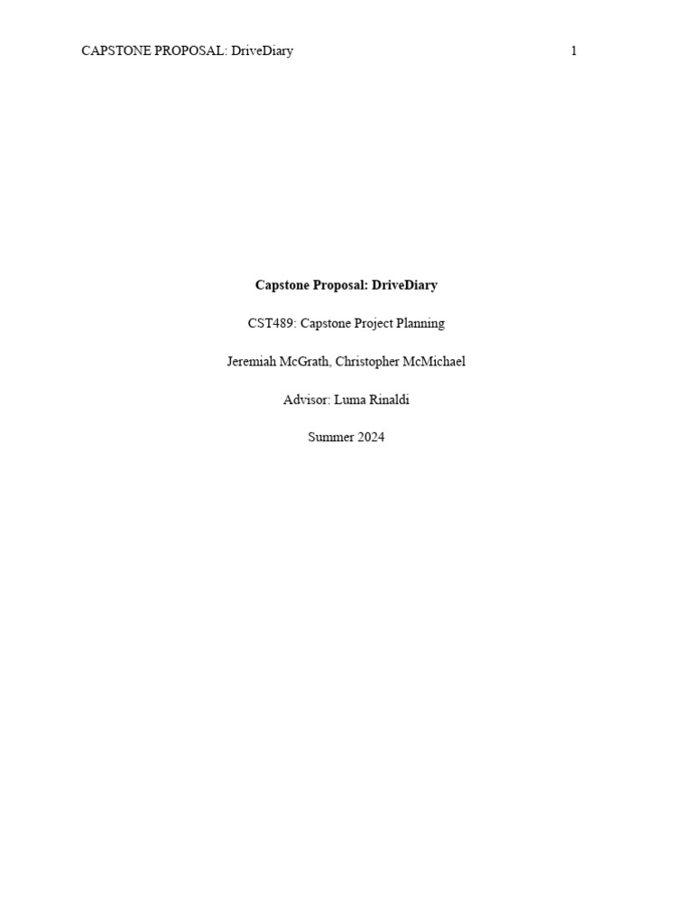 Drivediary Capstone Proposal | PDF | Android (Operating System ...