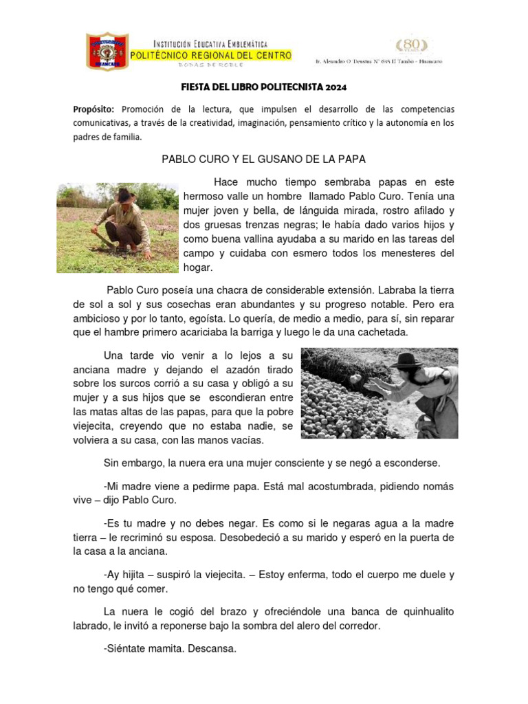 Pablo Curo y el Gusano de la Papa | PDF