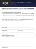 Declaracion Jurada Persona Politicamente Expuesta | PDF | Documento de identidad | Ministerio ...