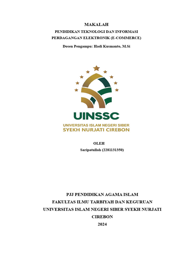 Makalah e Commerce | PDF | Pengelolaan Keuangan & Uang | Komputer